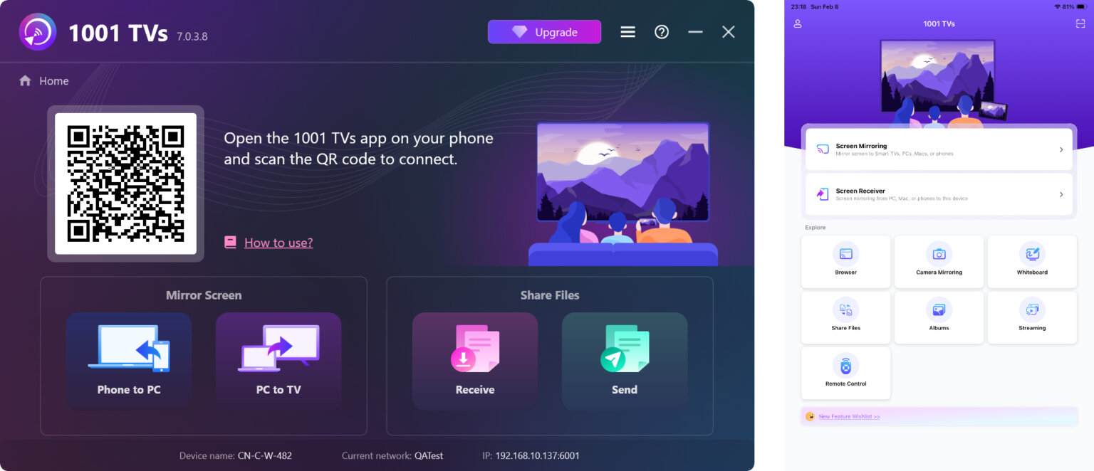 1001 TVs--[Windows] Mirror or Extend Your PC Screen to Your Phone, Tablet, TV, or Other Computer